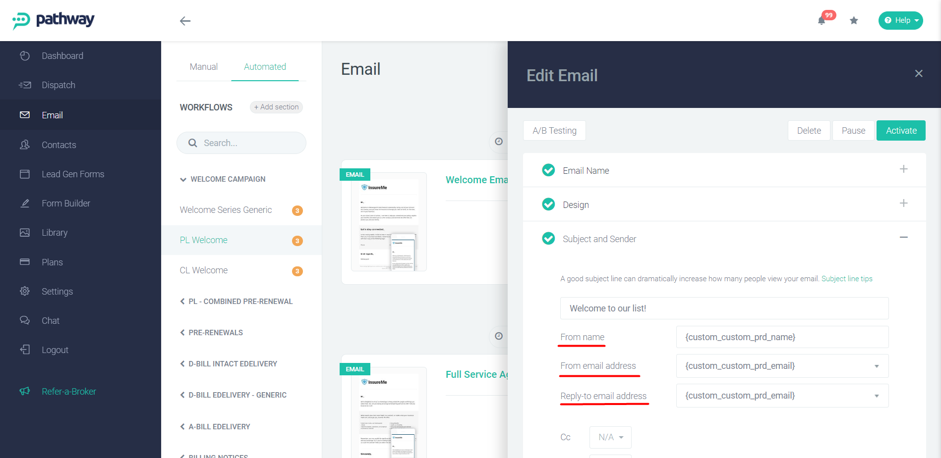 Who will the emails come from? Why are test emails coming from Pathway ...