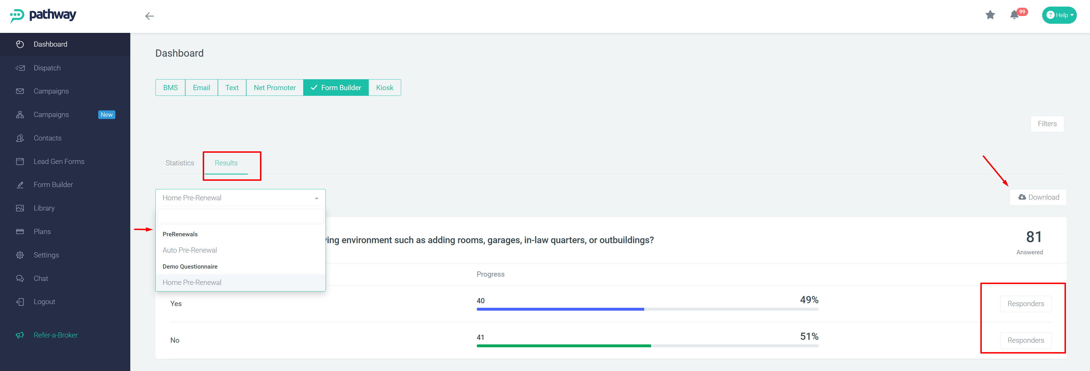 Dashboard reports on the Form Builder – Iterro