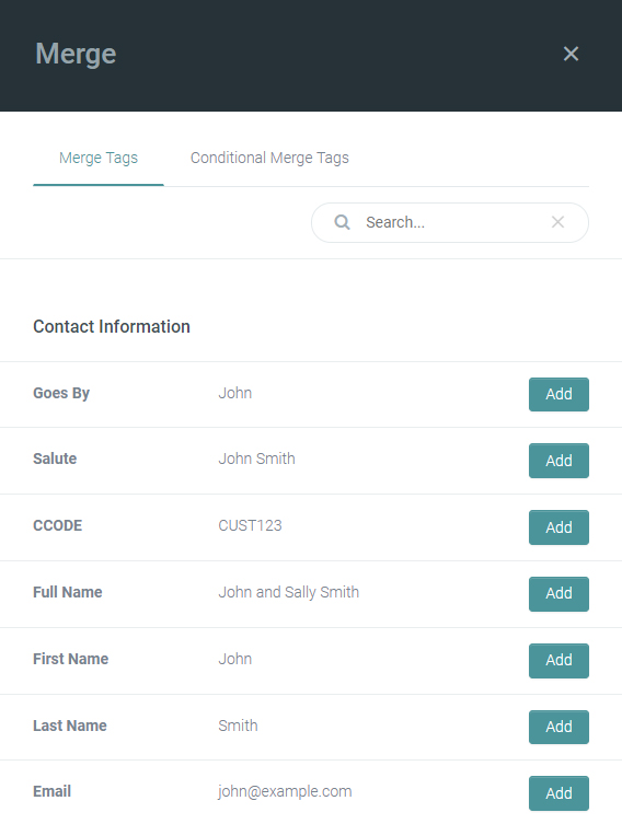 Available merge tags – Iterro