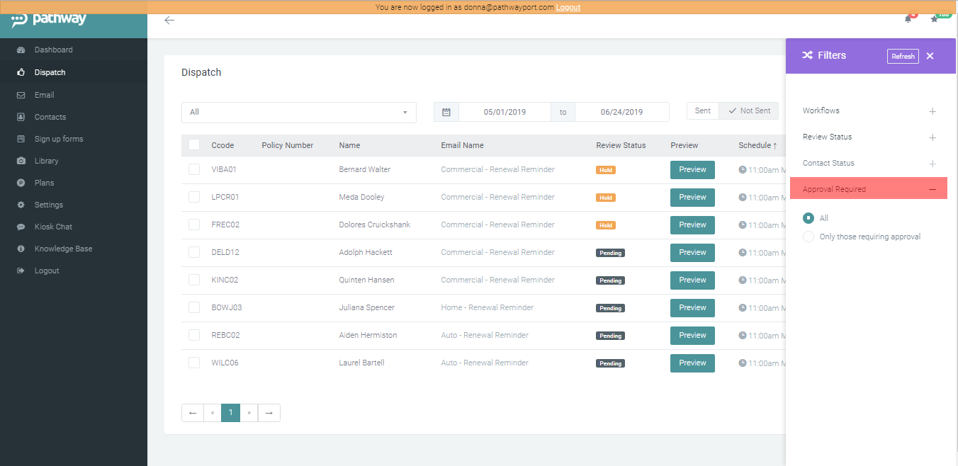 How to filter Dispatch for emails that are on Hold – Iterro