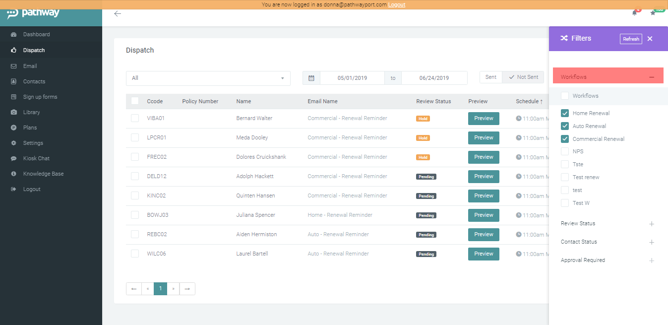 How to filter Dispatch for emails that are on Hold – Iterro